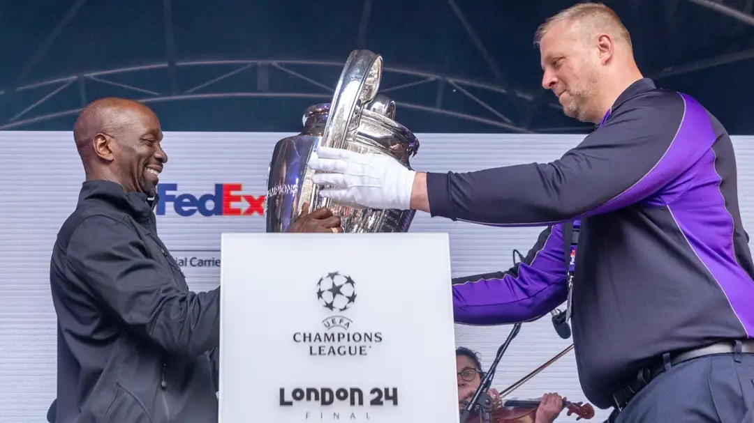 UCL Trophy Arrives in London as Makelele Shocks Fans - NewsGhana24